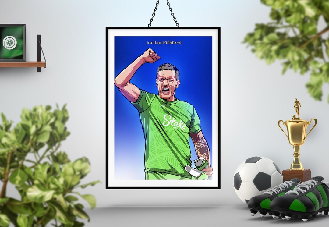 Jordan Pickford 'gradient' Football Art Print | Everton Poster - Etsy