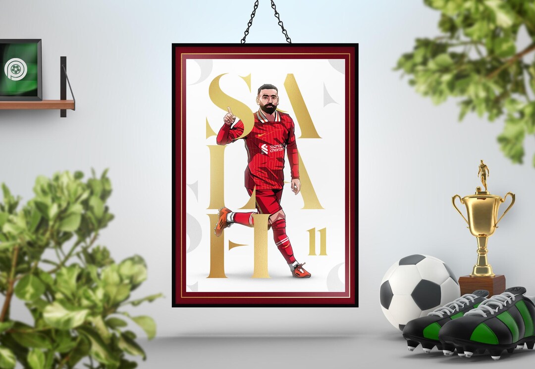 Mohamed Salah Poster Print | Liverpool FC Football Wall Art | Original ...