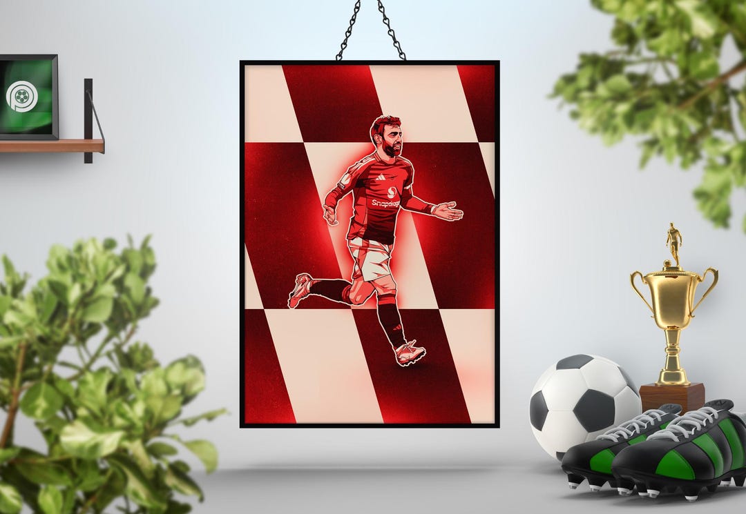 Bruno Fernandes Poster Print | Manchester United Football Wall Art ...