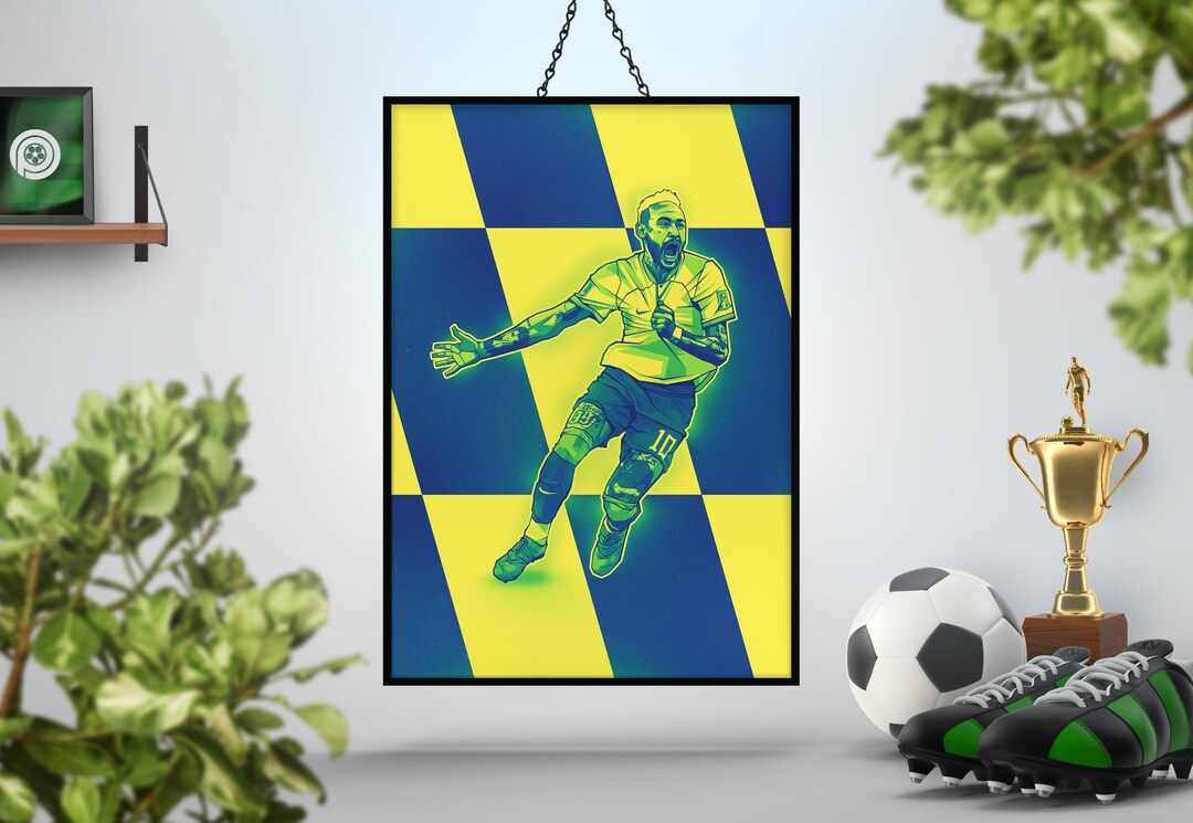 Neymar Jr 'sections' Football Art Print Poster | Brazil | Santos ...