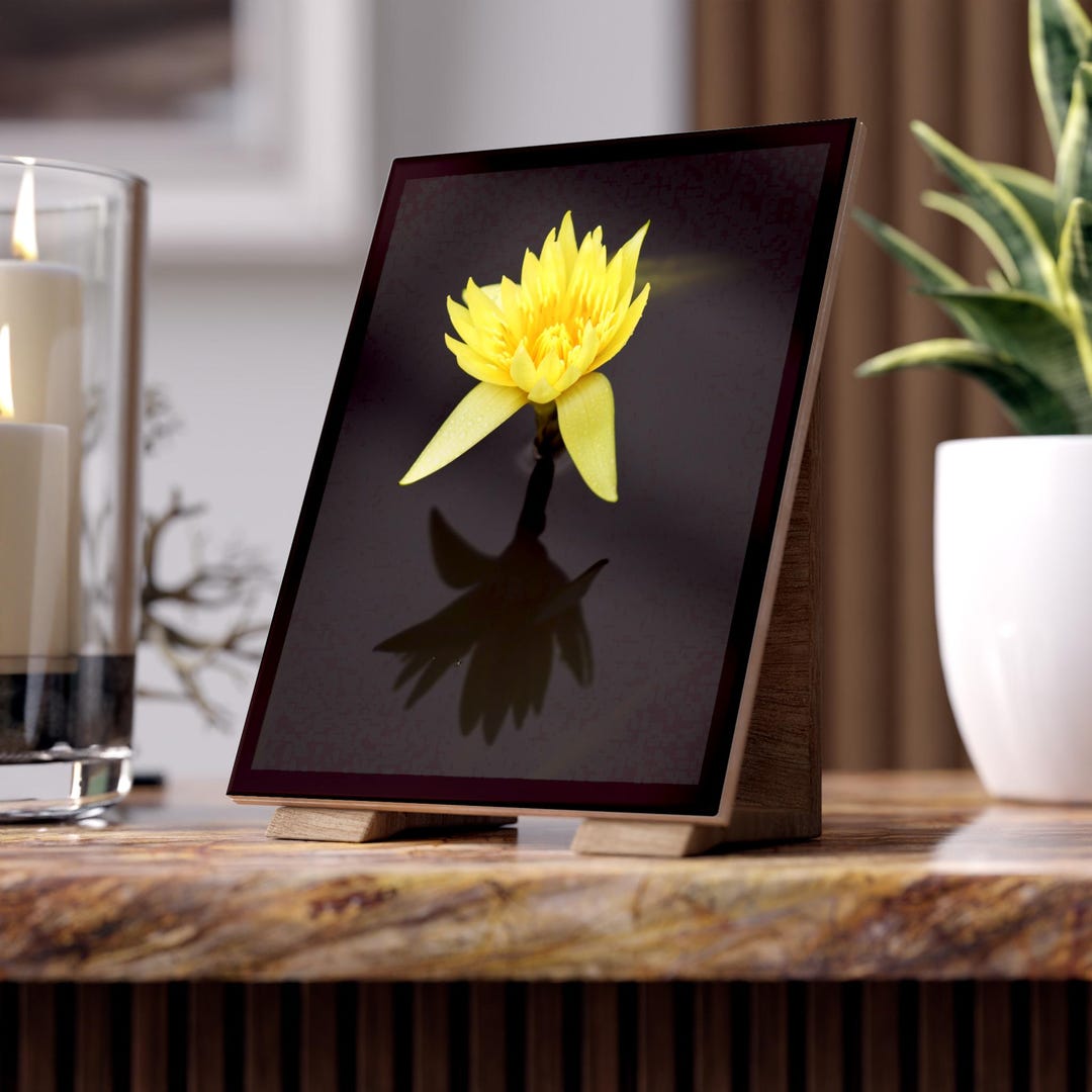 Yellow Water Lily Ceramic Photo Tile (6x8"), Floral Home Decor, Perfect ...