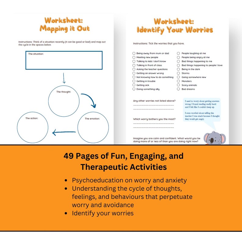 ULTIMATE BUNDLE! Coping With Worry Workbook for Kids | Cbt-based ...