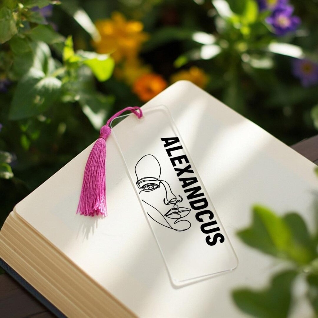 Personalized Acrylic Bookmark, Face Line Art, Tassel Bookmark - Etsy