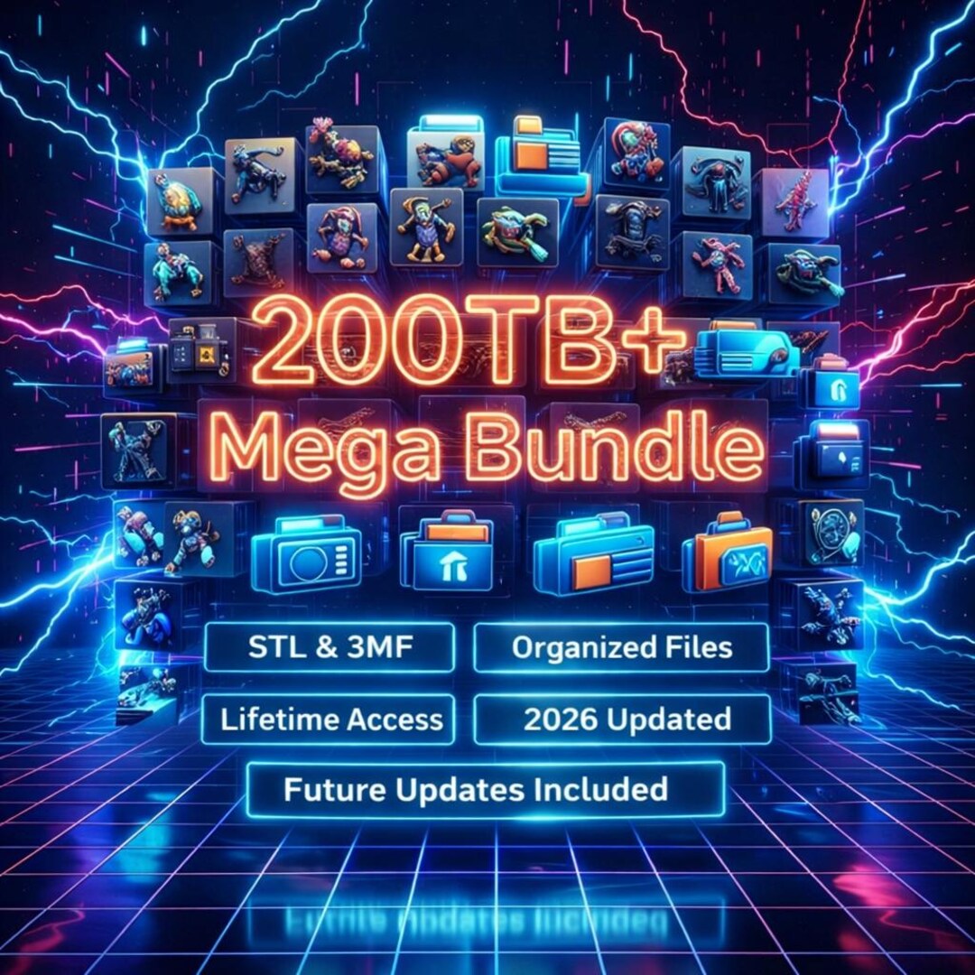 20,000,000+ STL 3D Models Library, 200 TB Mega Collection (instant ...
