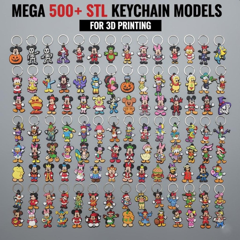 500+ Keychain STL Files Mega Bundle | 3D Printable FDM & Resin ...