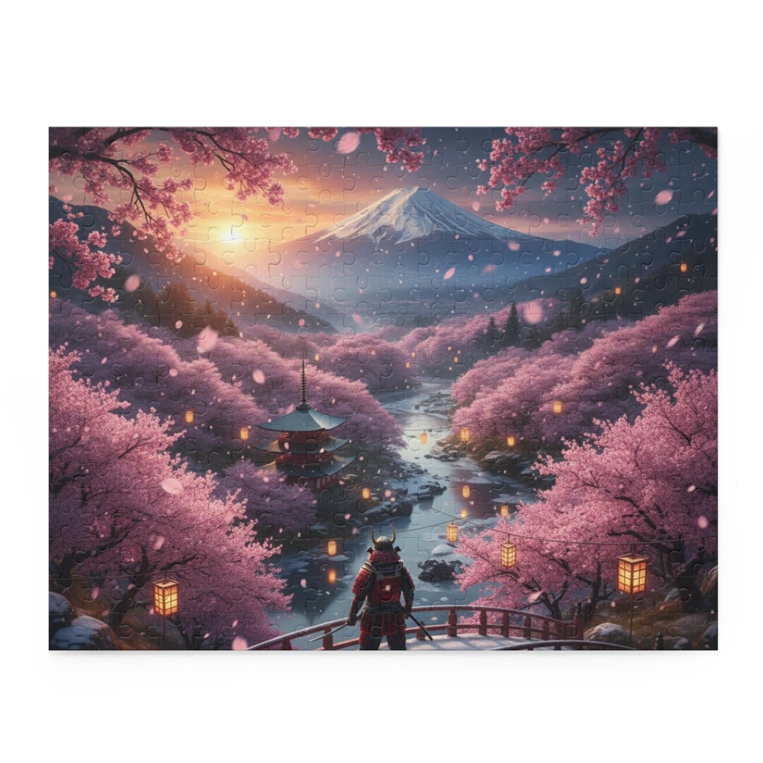 Puzzle - Sakura Samurai Japanese Garden - Etsy