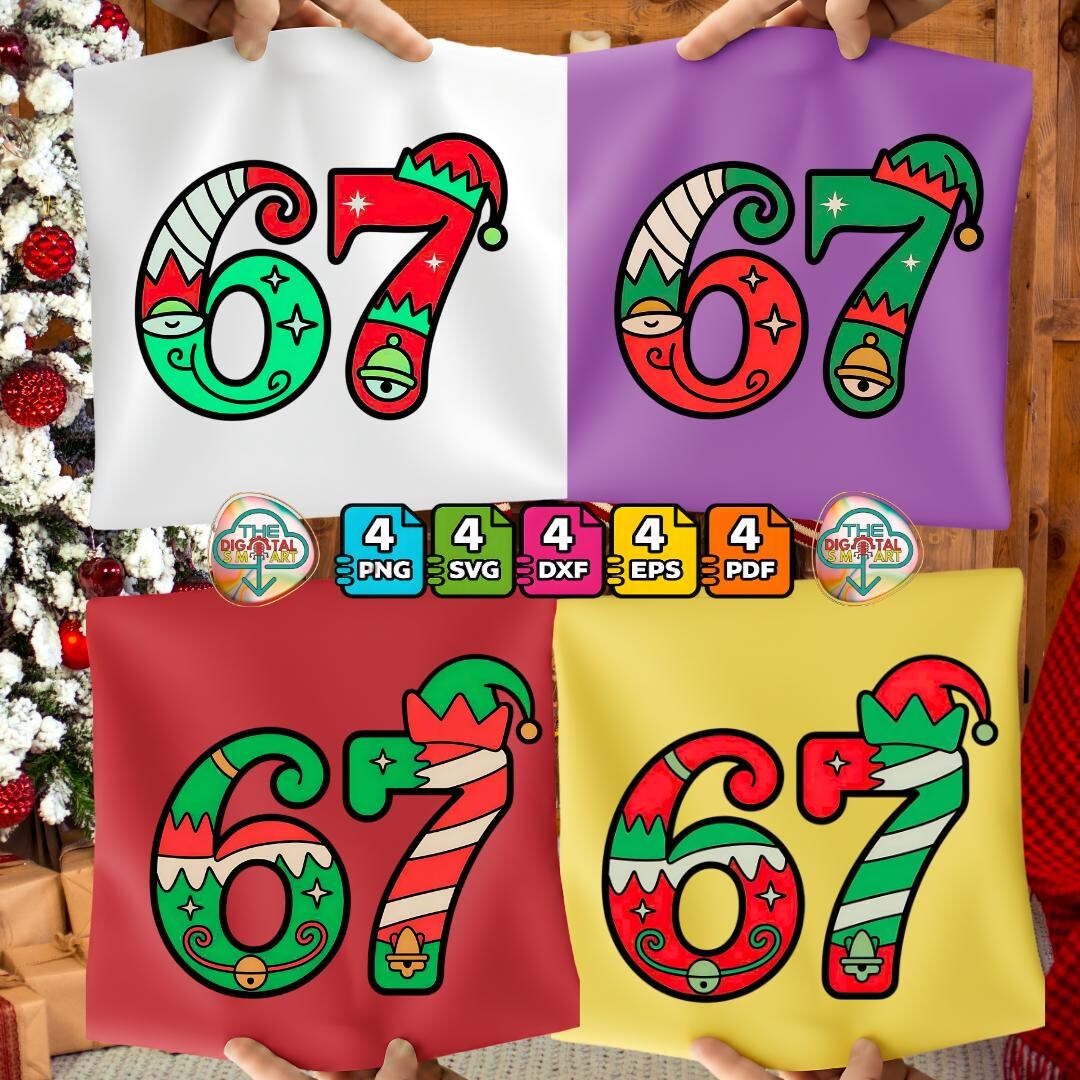 Viral 67 Christmas Elf Hat Six Seven Meme Elves Trend Png Digital ...