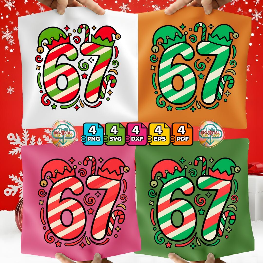 Viral 67 Christmas Elf Hat Six Seven Meme Elves Trend Digital Png ...