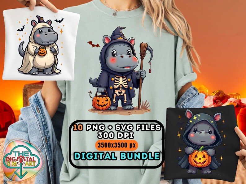 Halloween Spooky Hippo Pumpkin Meme Png Files Svg Bundle Digital ...