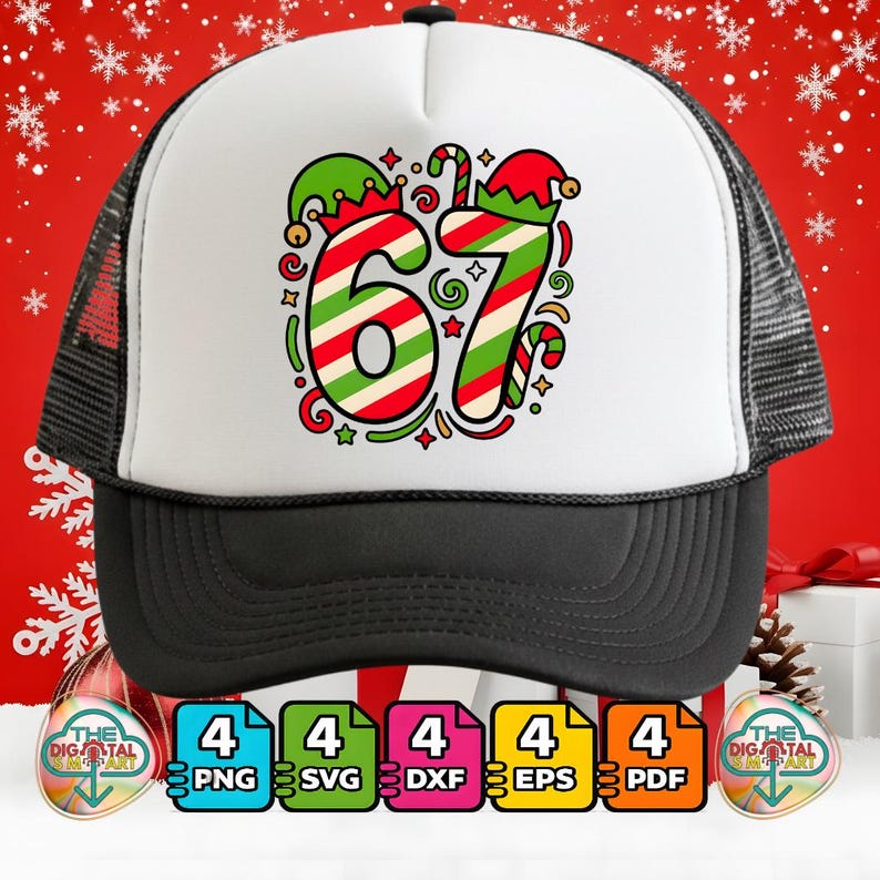 Viral 67 Christmas Elf Hat Six Seven Meme Elves Trend Digital Png ...
