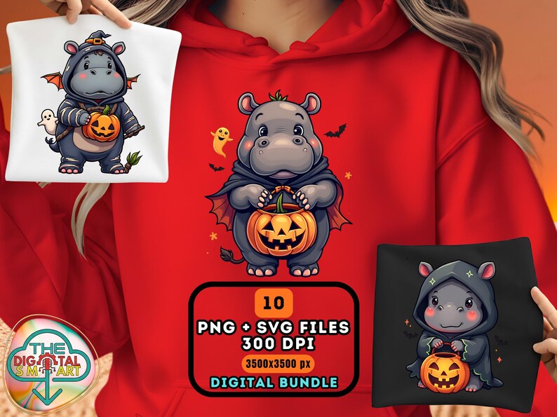 Halloween Spooky Hippo Pumpkin Meme Png Files Svg Bundle Digital ...