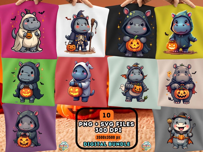 Halloween Spooky Hippo Pumpkin Meme Png Files Svg Bundle Digital ...