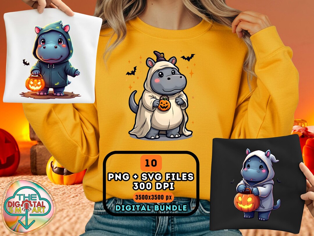 Halloween Spooky Hippo Pumpkin Meme Png Files Svg Bundle Digital ...