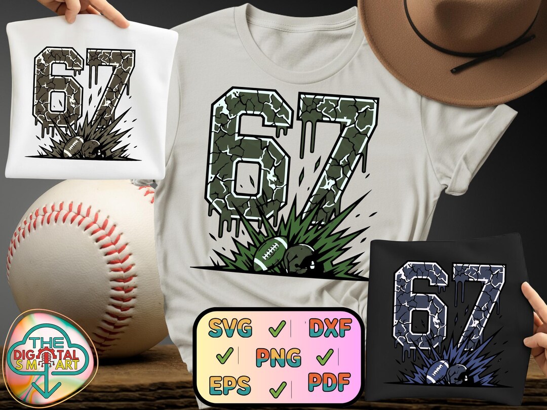 Football 67 Six Seven Meme Funny Drip American Football Digital Png ...