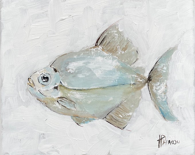 Original Painting on Canvas Still Life Coastal Fish - Etsy