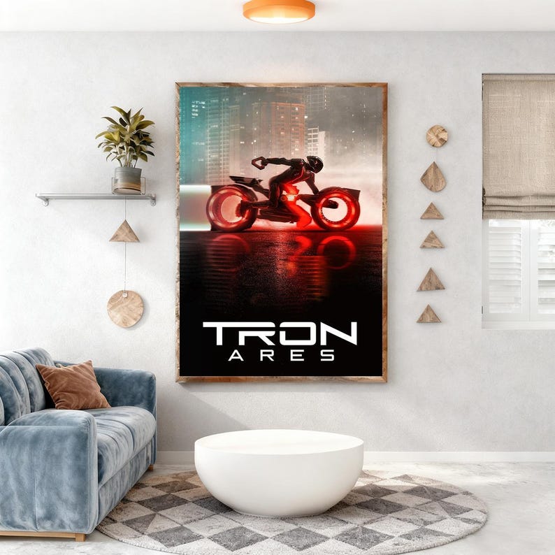 TRON Ares Movie Poster - High-gloss Rolled Frameless Canvas Wall Art ...