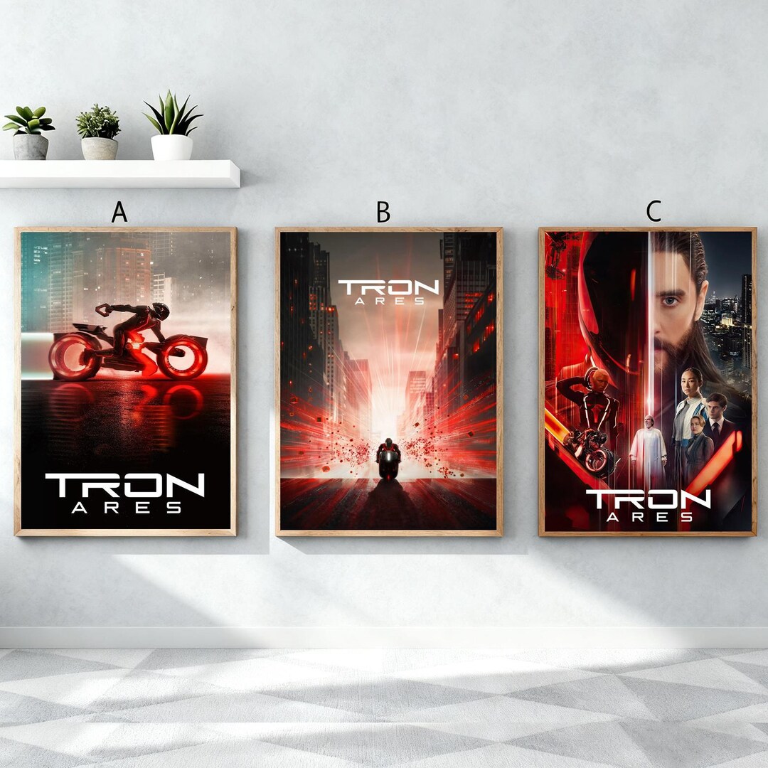 TRON Ares Movie Poster | Frameless Canvas Wall Art | Home Office Decor ...