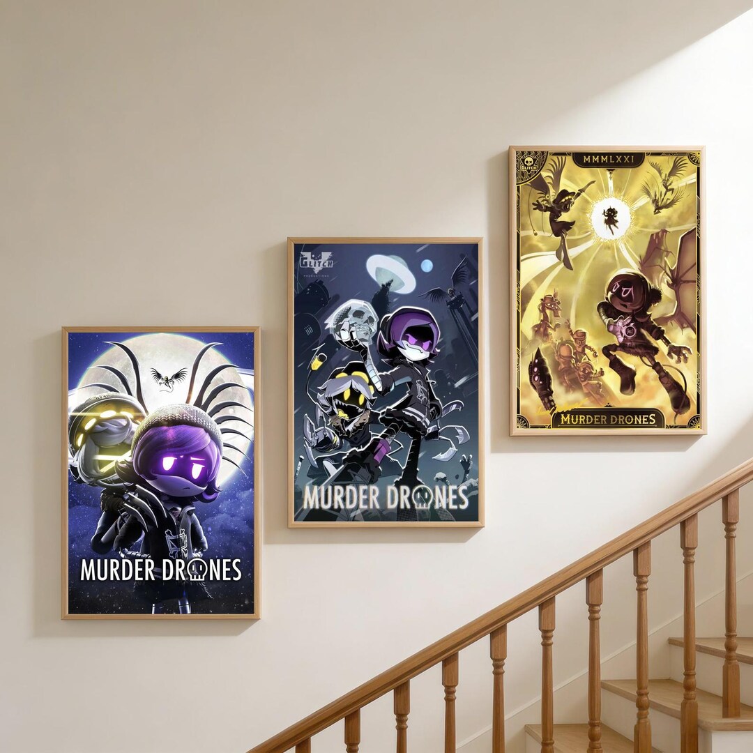 Murder Drones Movie Poster | Frameless Canvas Wall Art | Home Office ...