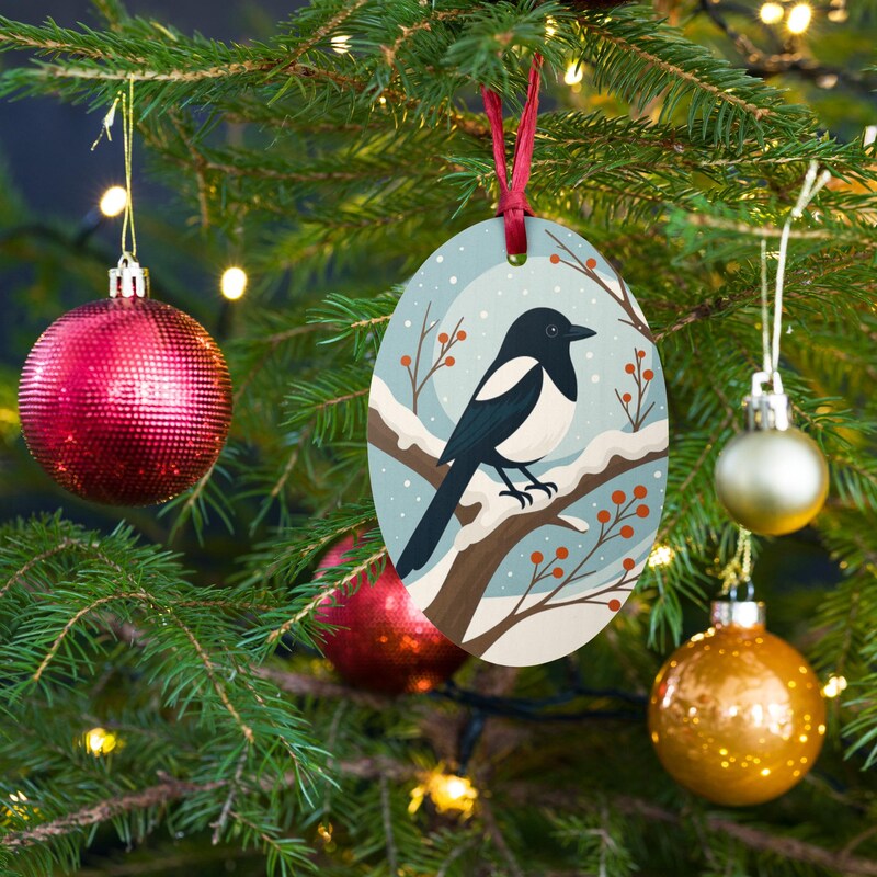 Magpie Ornament - Etsy