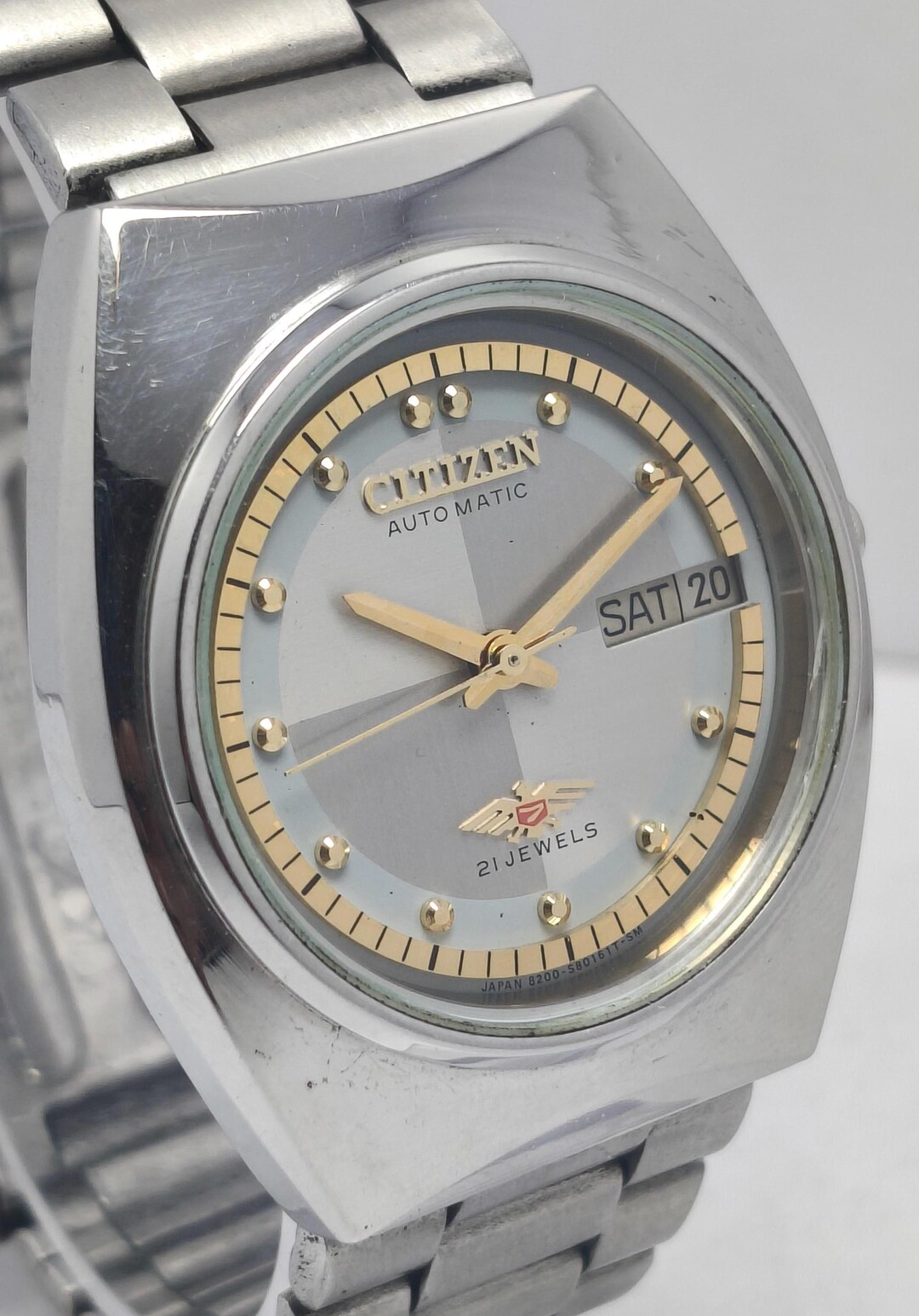 Vintage Citizen Automatic Watch, 21 Jewels, Silver Dial, Day & Date - Etsy