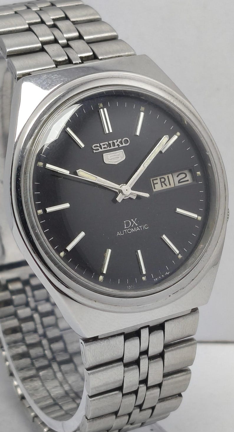 Vintage Seiko 5 DX Automatic Watch, Black Dial, Day & Date, Japan Made ...
