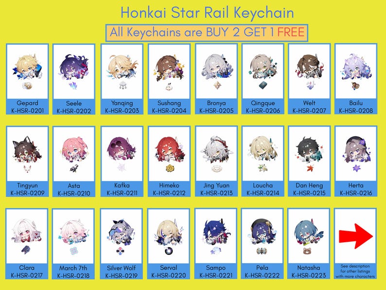 Honkai Star Rail 5pc Chibi Acrylic Keychain & Phone Strap DIY Bundle ...