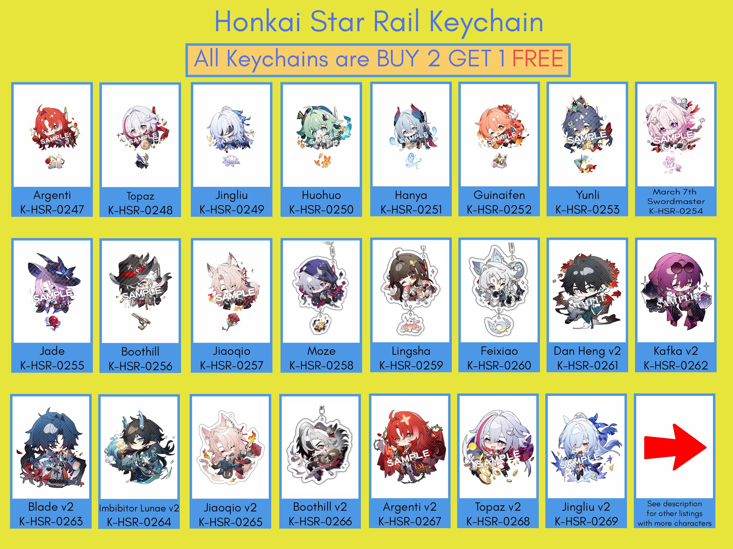 Honkai Star Rail 5pc Chibi Acrylic Keychain & Phone Strap DIY Bundle ...