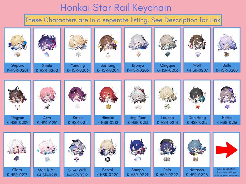 Honkai Star Rail 5pc Chibi Acrylic Keychain & Phone Strap DIY Bundle ...