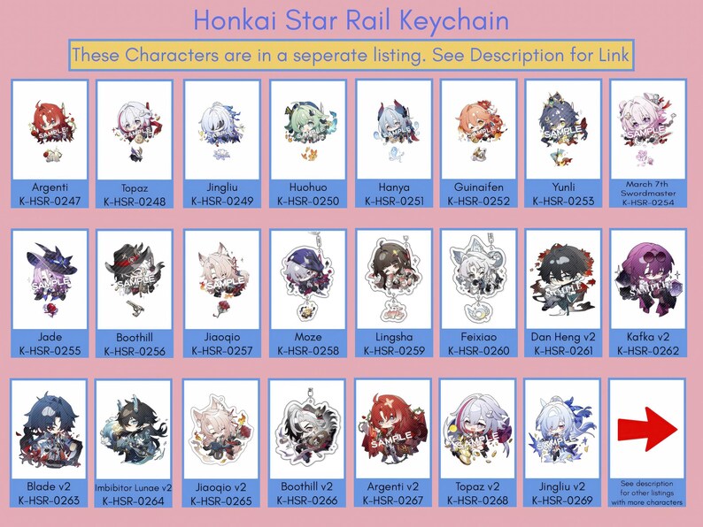 Honkai Star Rail 5pc Chibi Acrylic Keychain & Phone Strap DIY Bundle ...