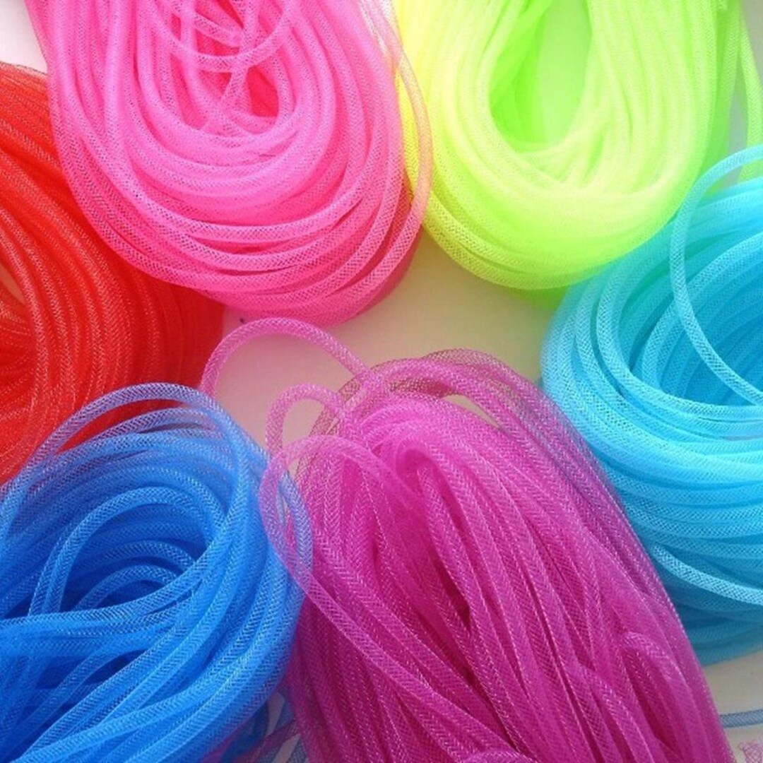 25 Yards Solid Mesh Tube Deco Flex for Wreaths Cyberlox CRIN Crafts 8mm ...