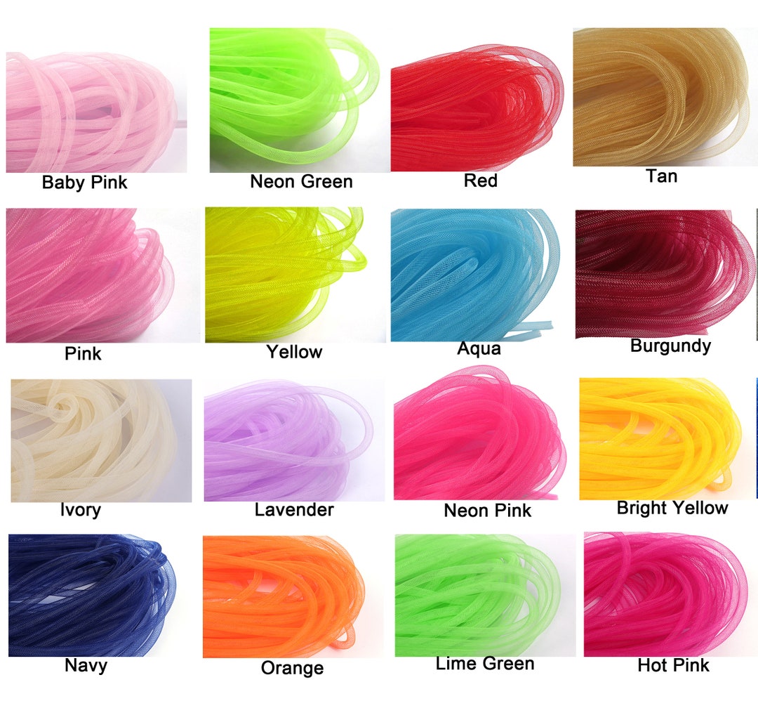 25 Yards Solid Mesh Tube Deco Flex for Wreaths Cyberlox CRIN Crafts 8mm ...