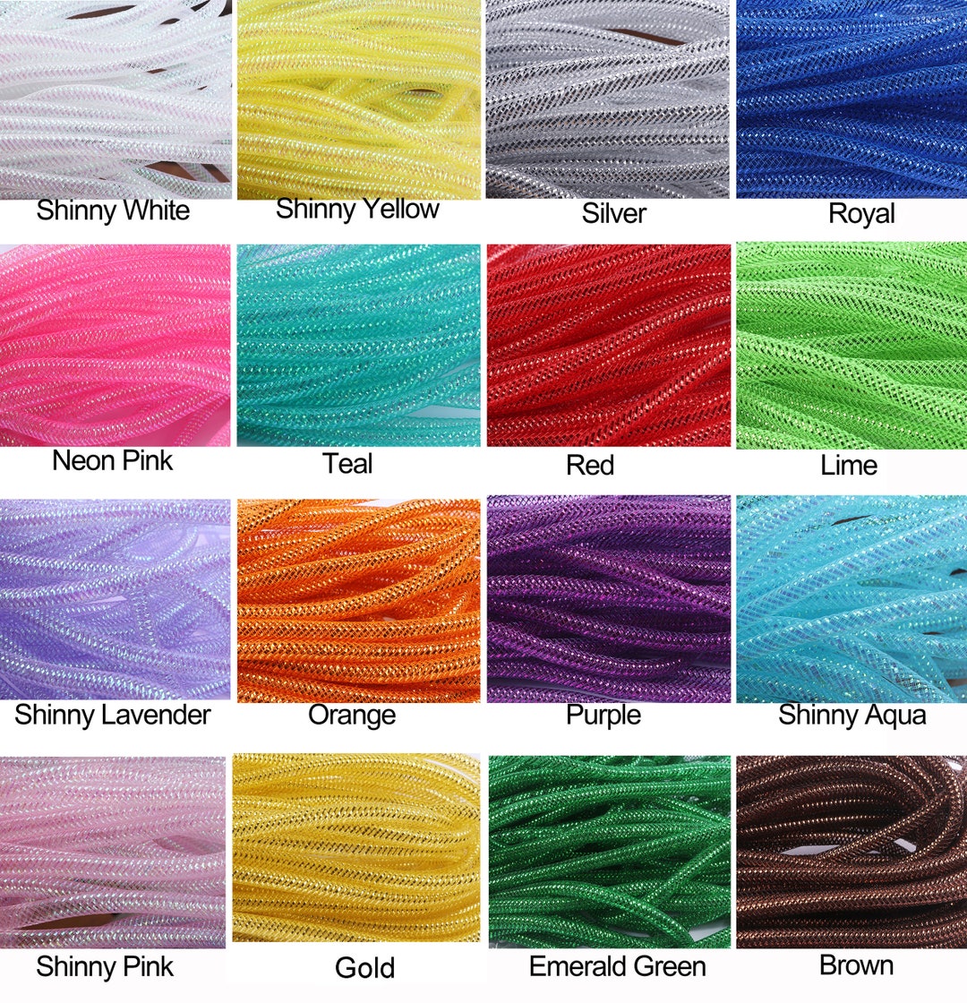 15 Yards Mesh Tube Wreath Making Supplies, 8mm Mesh Tubing Deco Flex ...