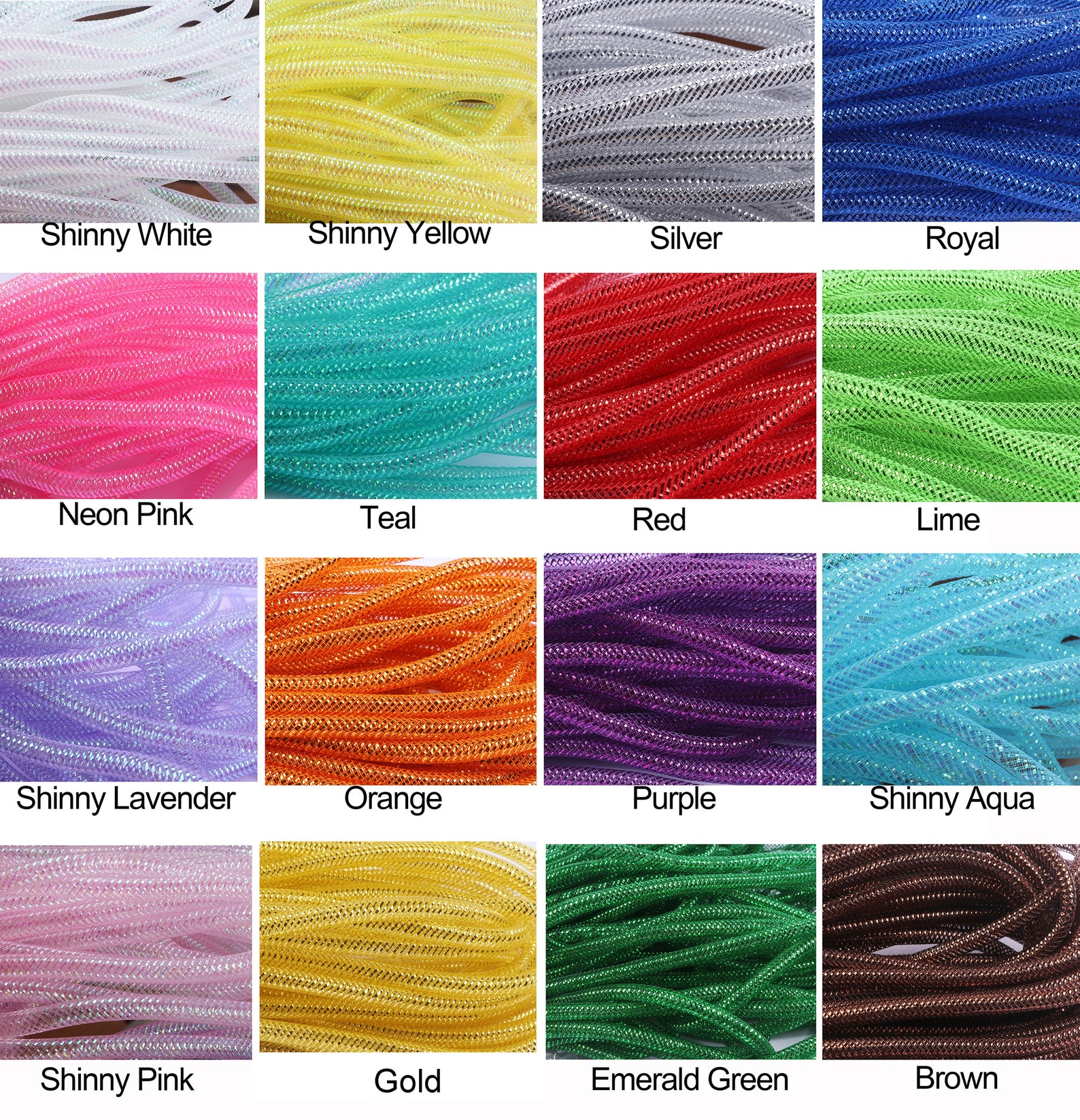 15 Yards Mesh Tube Wreath Making Supplies, 8mm Mesh Tubing Deco Flex ...