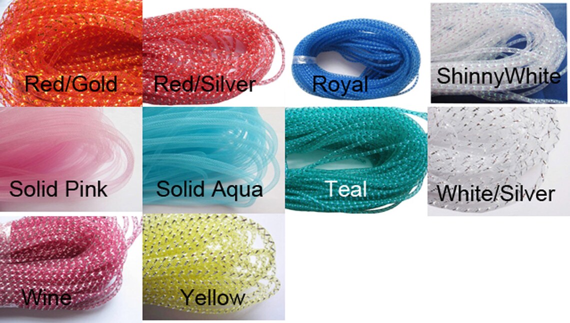 25 Yards Mesh Tube Wreath Making Supplies, 4mm Mesh Tubing Deco Flex ...