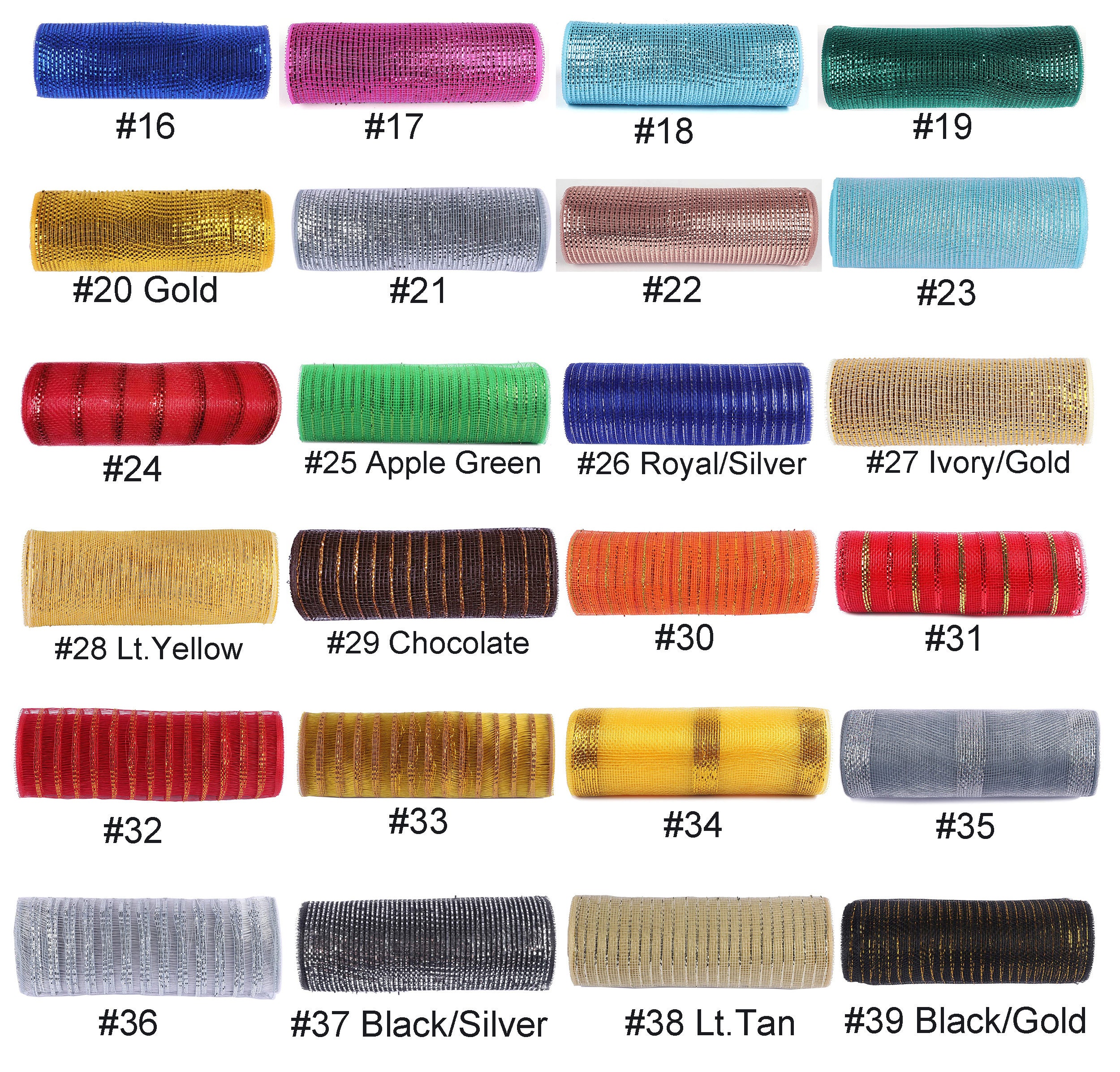 10 Inch X 10 Yards Metallic Deco Poly Mesh Ribbon-u PICK - Etsy UK