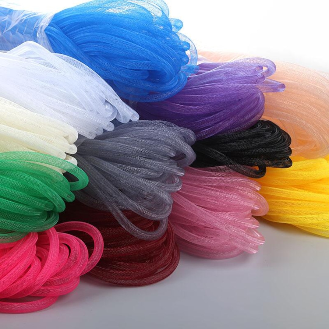 One Roll 25 Yards Solid Mesh Tube Wreath Making Supplies, 8mm Mesh ...