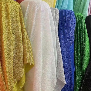 YYCRAFT Sparkling Tinsel Fabric Stretch Metallic Glitter Lametta ...