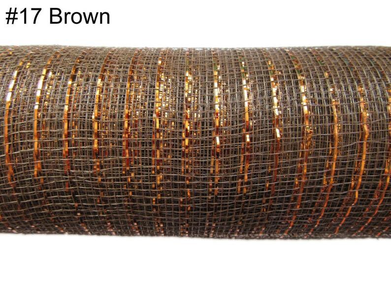 10 Inch X 10 Yards Metallic Deco Poly Mesh Ribbon-u PICK | Etsy