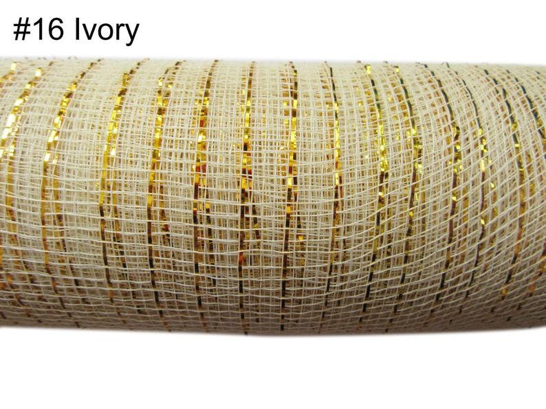10 Inch X 10 Yards Metallic Deco Poly Mesh Ribbon-u PICK | Etsy