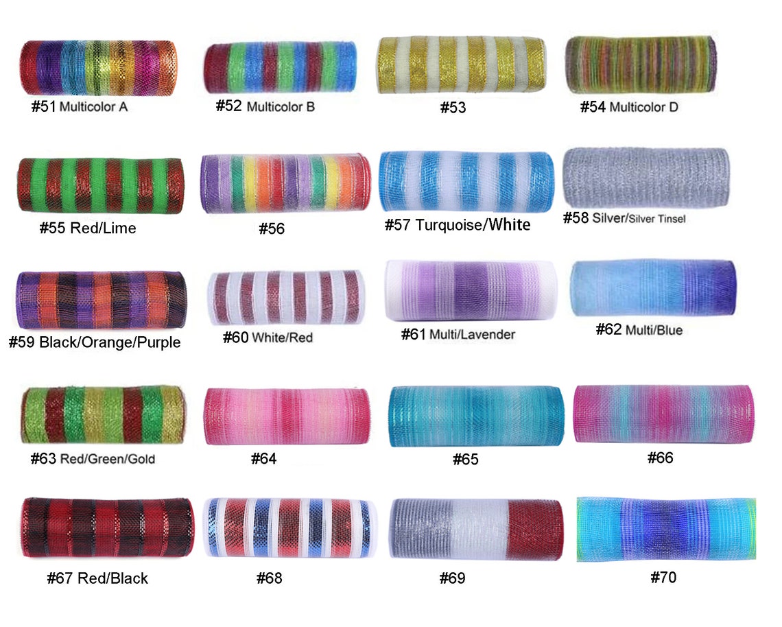 10 Inch X 10 Yards Metallic Deco Poly Mesh Ribbon-u PICK - Etsy