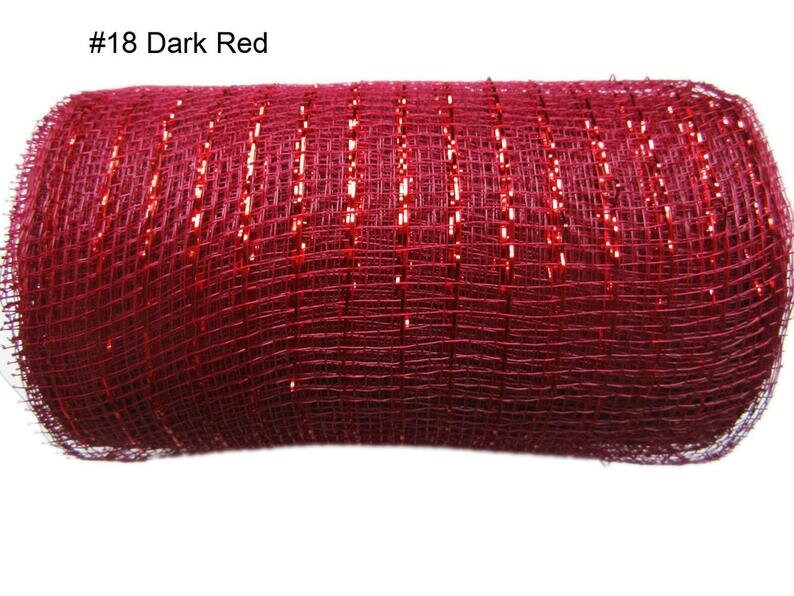 10 Inch X 10 Yards Metallic Deco Poly Mesh Ribbon-u PICK | Etsy