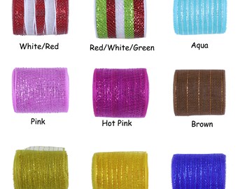 6 Inch X 10 Yards Metallic Deco Poly Mesh Ribbon-u PICK - Etsy