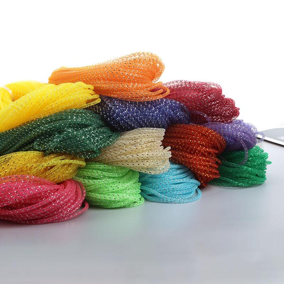 One Roll 50 Yards Mesh Tube Wreath Making Supplies, 4mm Mesh Tubing ...