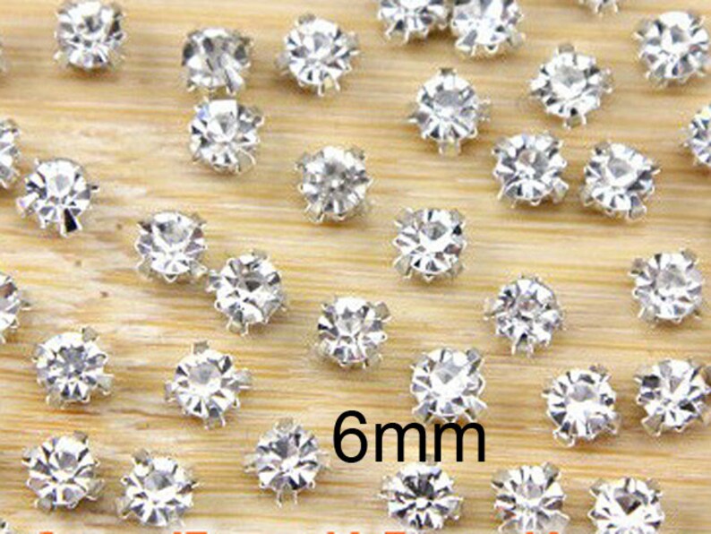 200 Pcs 6mm Sew on Glass Rhinestones.glass Rhinestones - Etsy