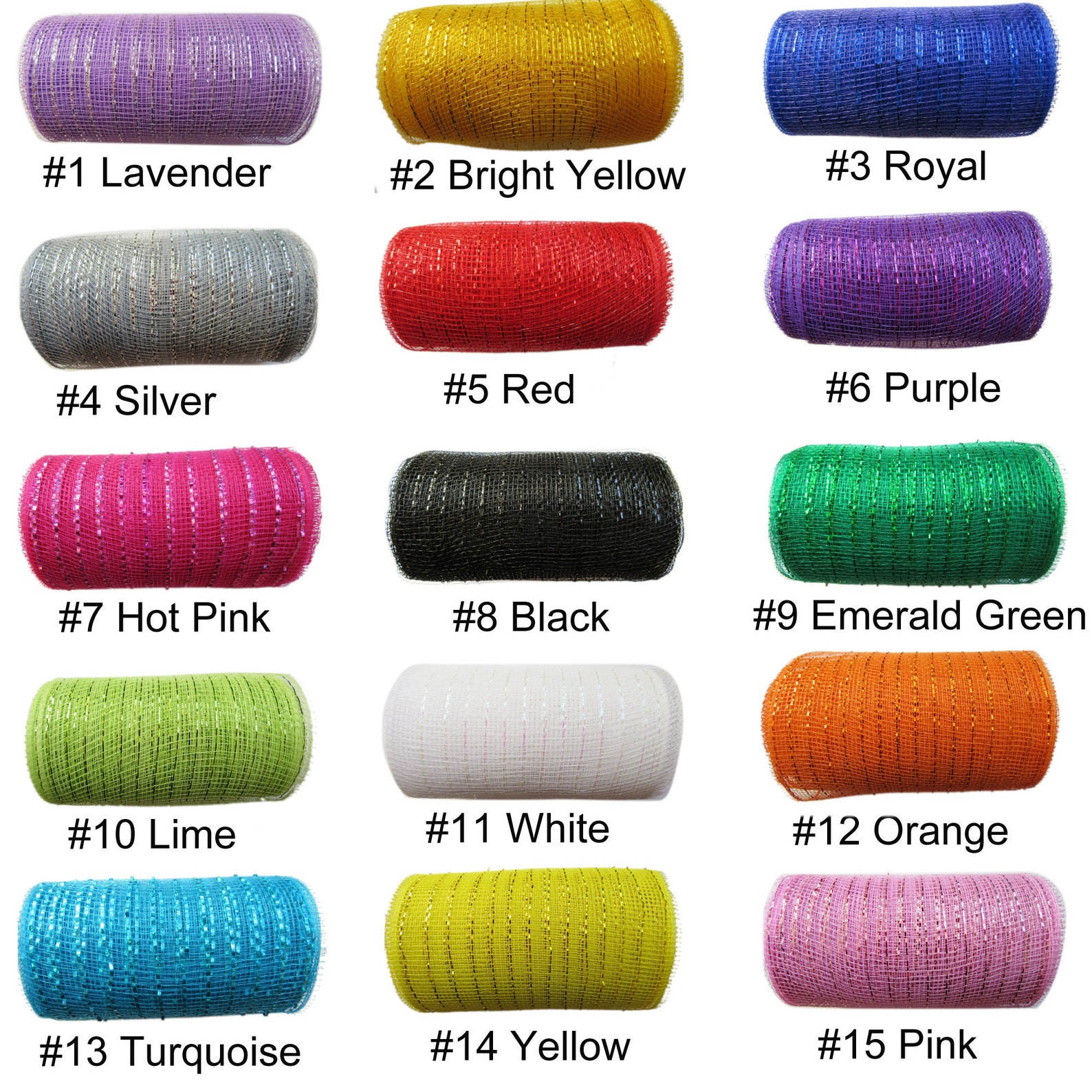 6 Inch X 10 Yards Metallic Deco Poly Mesh Ribbon-u PICK - Etsy