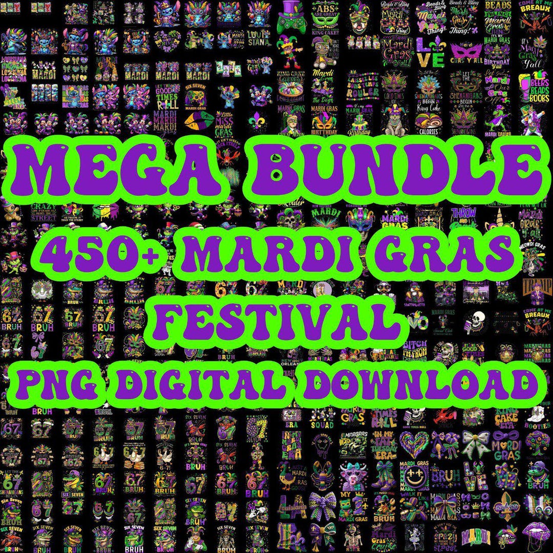450+ Mardi Gras PNG Mega Bundle, Carnival Mask Beads Clipart, Mardi ...