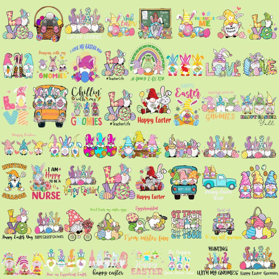 Easter Gnomes Clipart Bundle, Happy Easter PNG, Spring Gnome Clipart ...