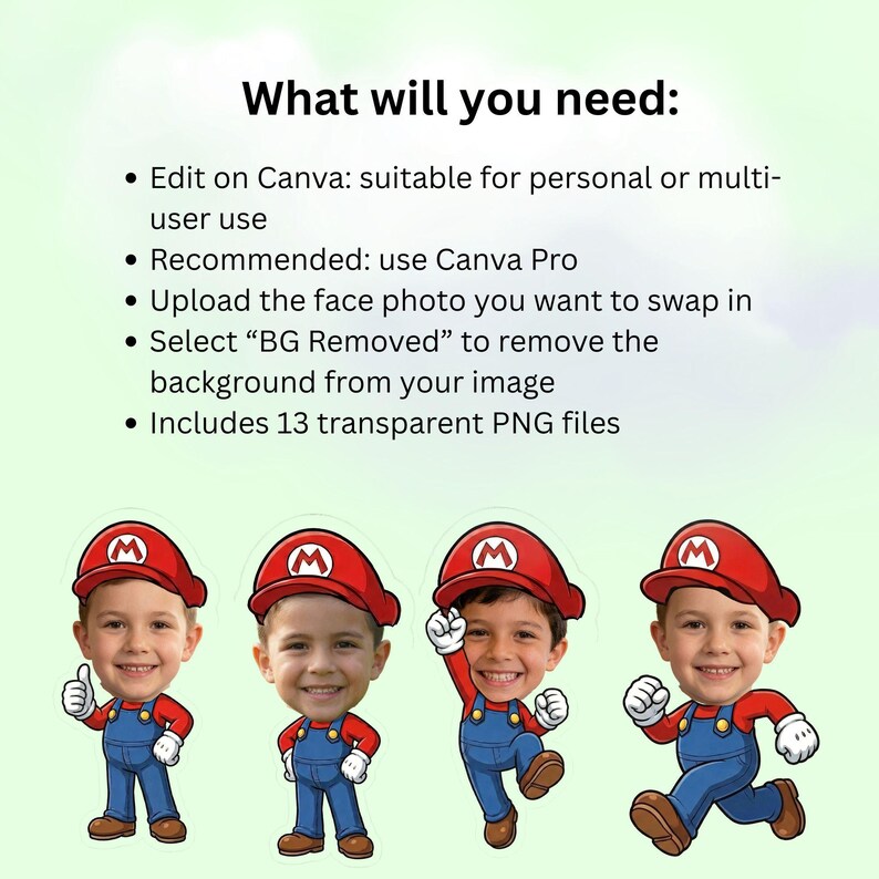 Kids Face Swap PNG Bundle, Retro Adventure Character Template, Princess ...
