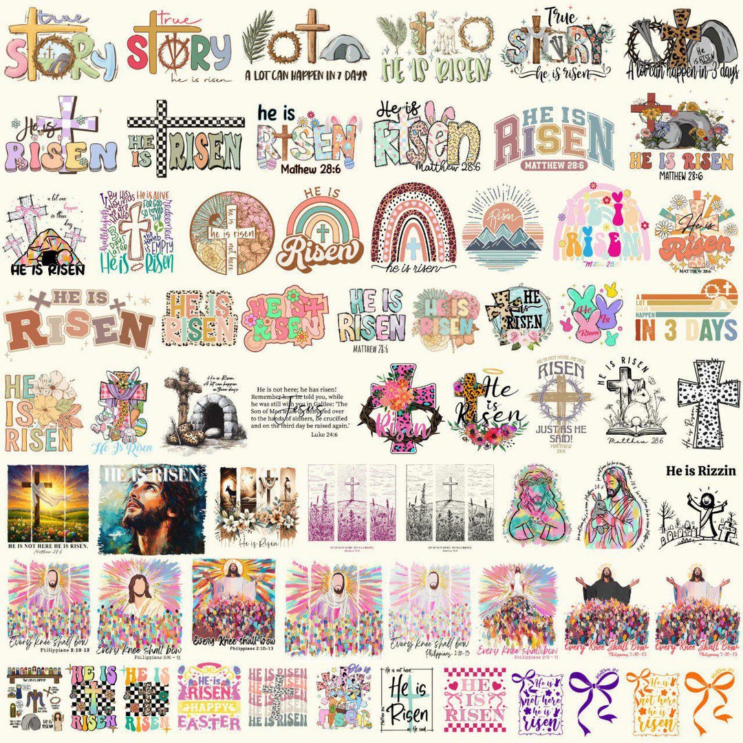 He is Risen Christian Easter Clipart Bundle | Jesus Resurrection PNG ...