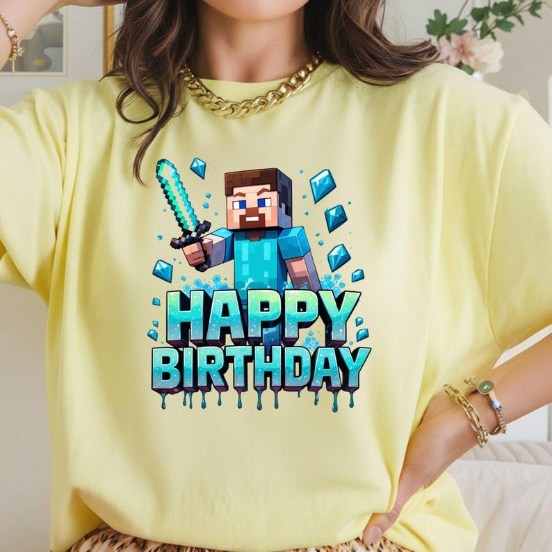 Mine-craft Happy Birthday PNG Bundle – Creeper & Steve Birthday Clipart ...